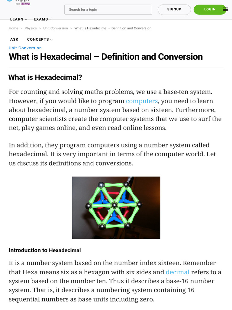 What Is Hexadecimal - Definition and Conversion | PDF | Arithmetic | Mathematics
