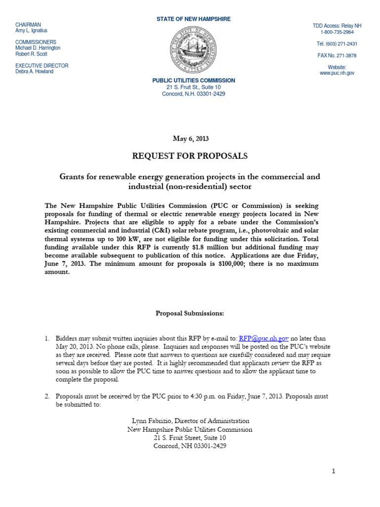 REF CI RFP 2013 Draft Final | PDF | Renewable Energy | Solar Energy