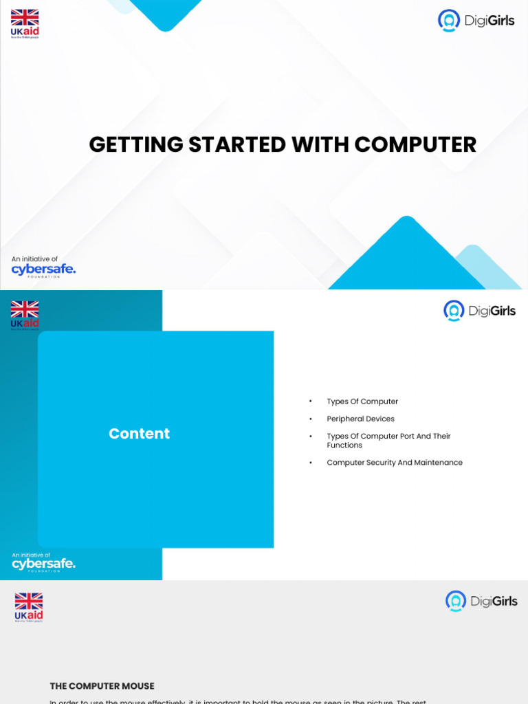 Getting Started With Computer | PDF | Computer Keyboard | Usb