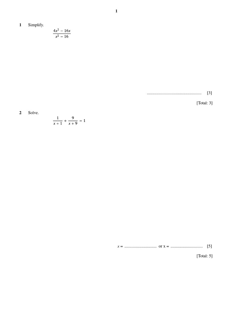 Algebraic Fractions | PDF | Mathematics | Algebra