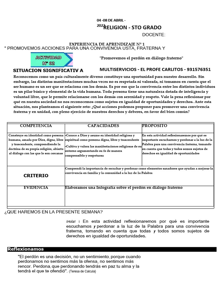 RELIGION | PDF | Perdón | Dios