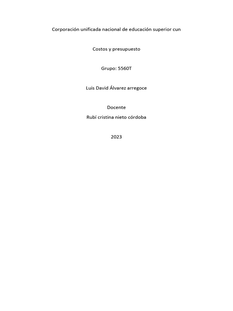 Aca 3 Costos y Presupuesto | PDF | Contabilidad | Business