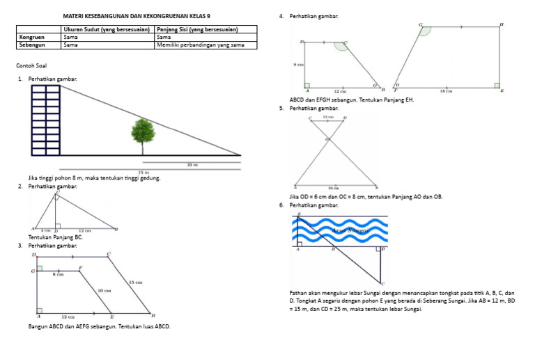 Materi Kesebangunan Dan Kekongruenan Kelas 9 | PDF