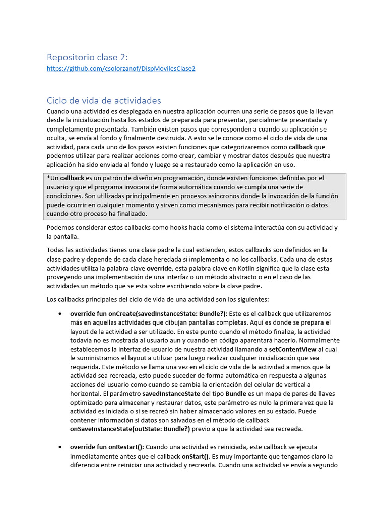 Notas Clase 2 | PDF | Objeto (informática) | Devolución de llamada (programación de computadora)