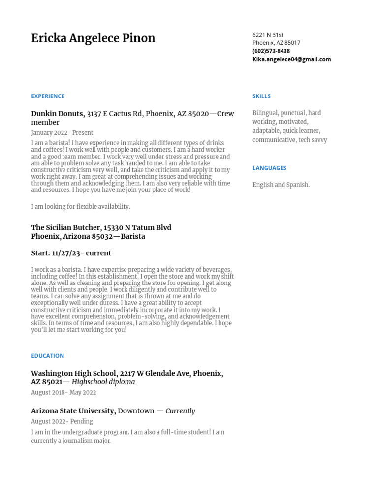 my resume 1 | PDF | Cognition | Learning