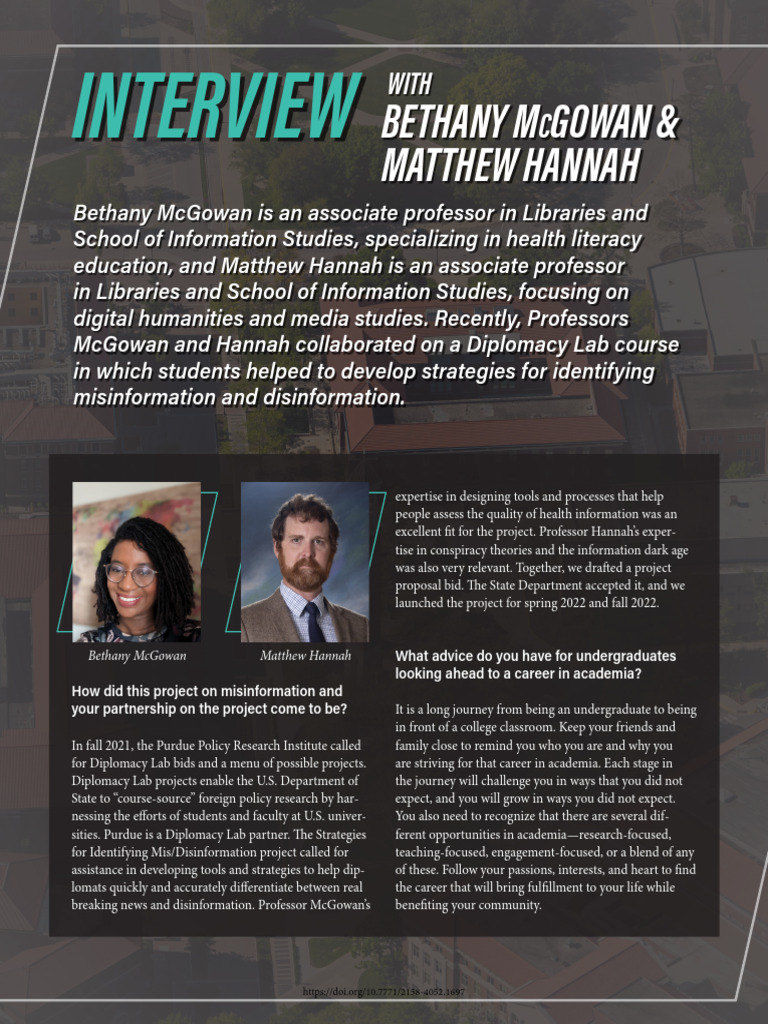 Interview Bethany Mcgowan and Matthew Hannah 1 | PDF | Humanities