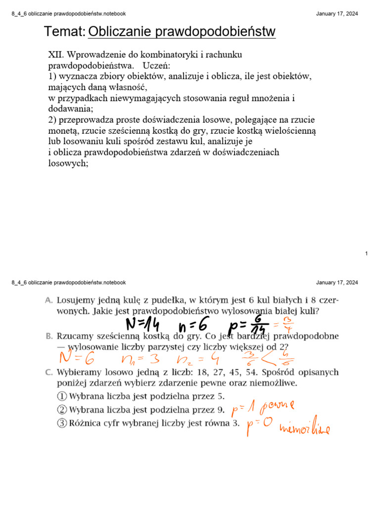 8 - 4 - 6 Obliczanie Prawdopodobieństw | PDF
