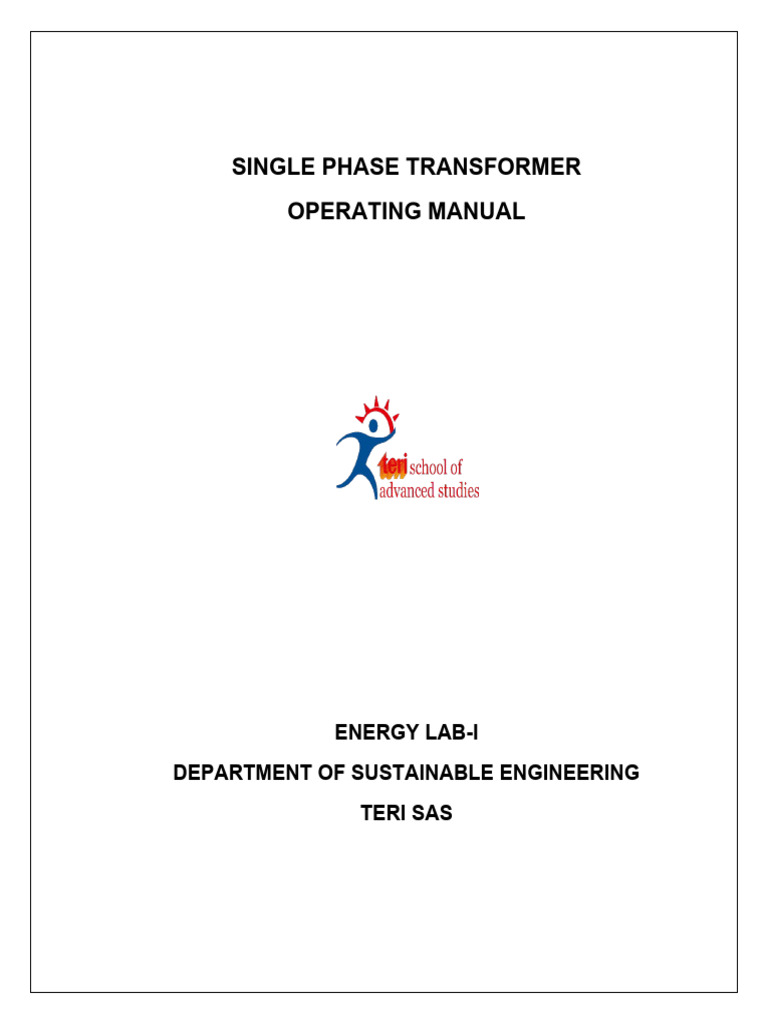 Single Phase Transformer | PDF | Transformer | Inductor