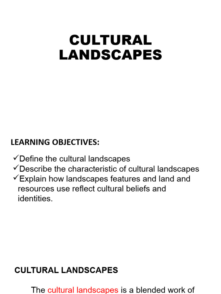 Cultural Landscapes | PDF | Landscape