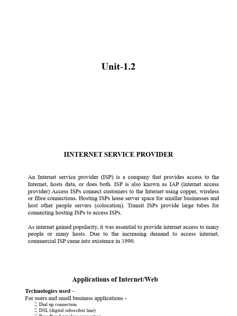 Unit-1.2 Internet and World Wide Web | PDF | Domain Name System | World Wide Web