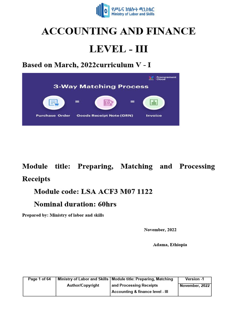 M07-Preparing, Matching and Process Reciept | PDF | Cheque | Debits And Credits