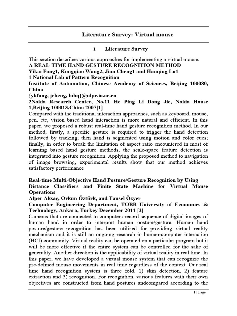 Literature Survey | PDF | Human–Computer Interaction | Cyberspace