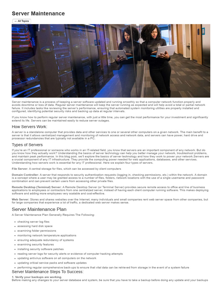 Server Maintenance A Practical Guide - Hypertec SP | PDF | Server (Computing) | Security