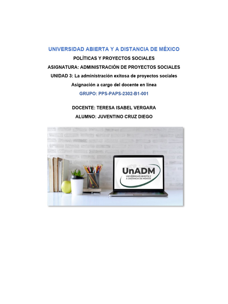 Paps U3 Acdl Jucd | PDF | Gestión de proyectos | Planificación