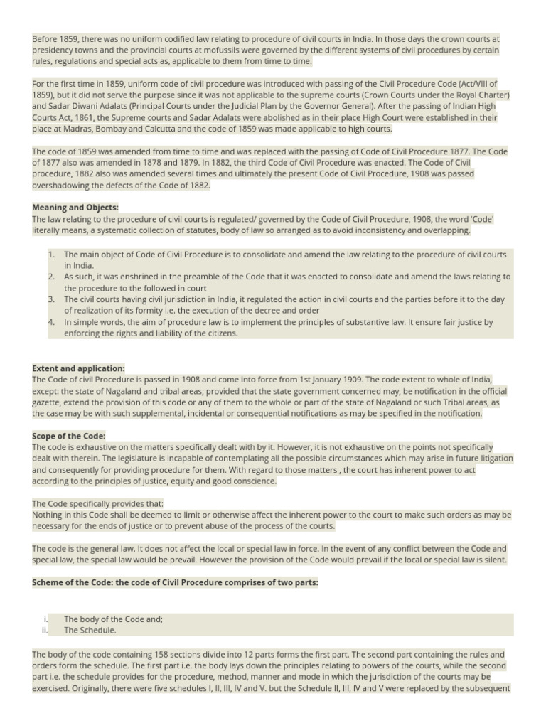 cpc summary | PDF | Lawsuit | Jurisdiction