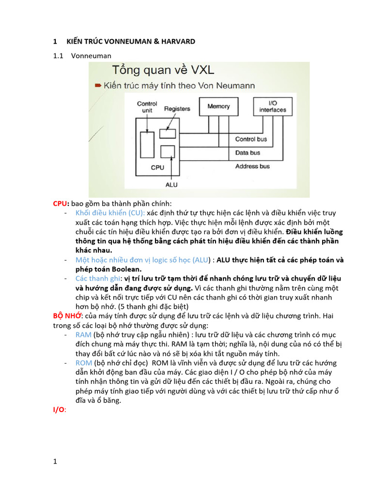 1. TỔNG HỢP KIẾN THỨC VXL | PDF