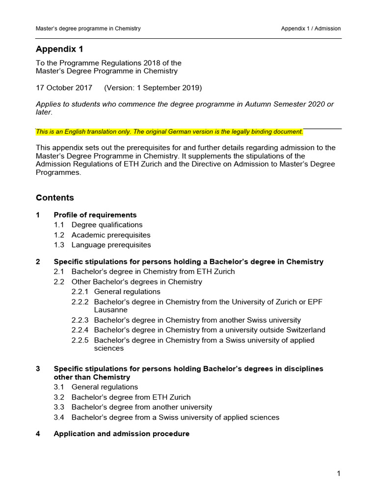 MSC Chemistry Appendix | PDF | Academic Degree | University And College Admission