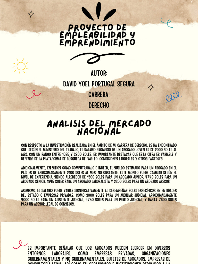 Proyecto de Empleabilidad y Emprendimiento David Portugal | PDF ...