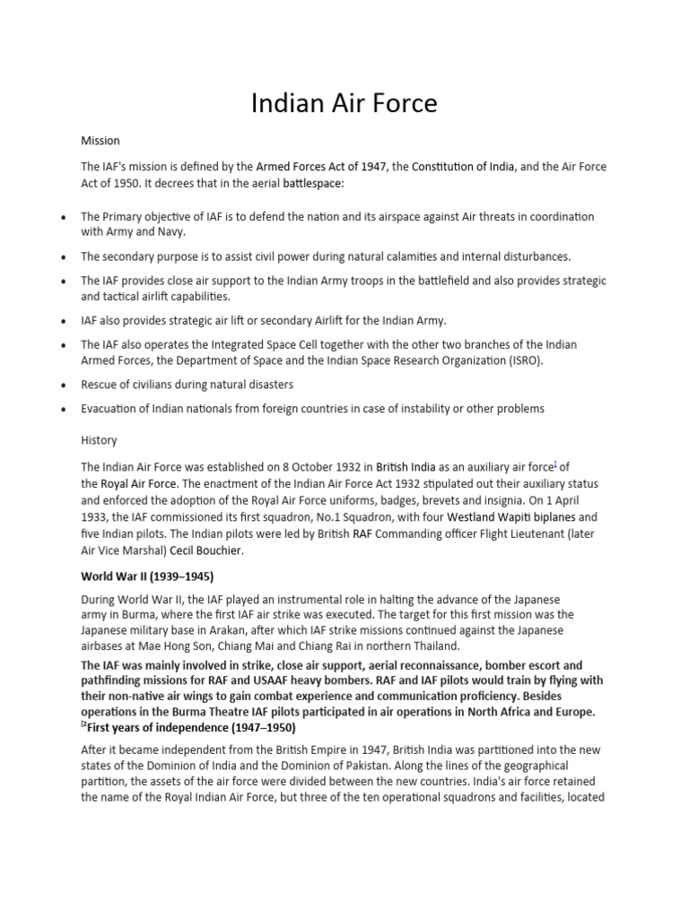 Indian Air Force | PDF | Aviation | Military Aviation