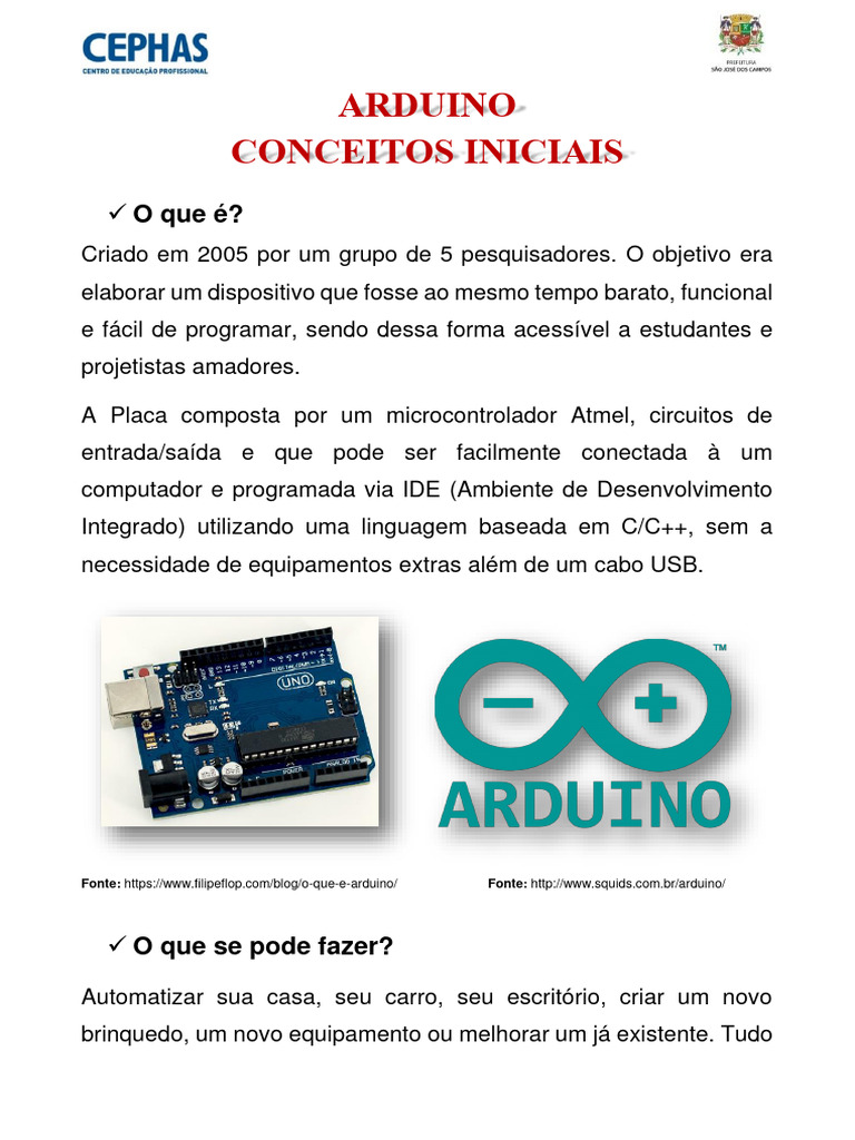 1 - Arduino.. | PDF | Arduino | Fonte de energia