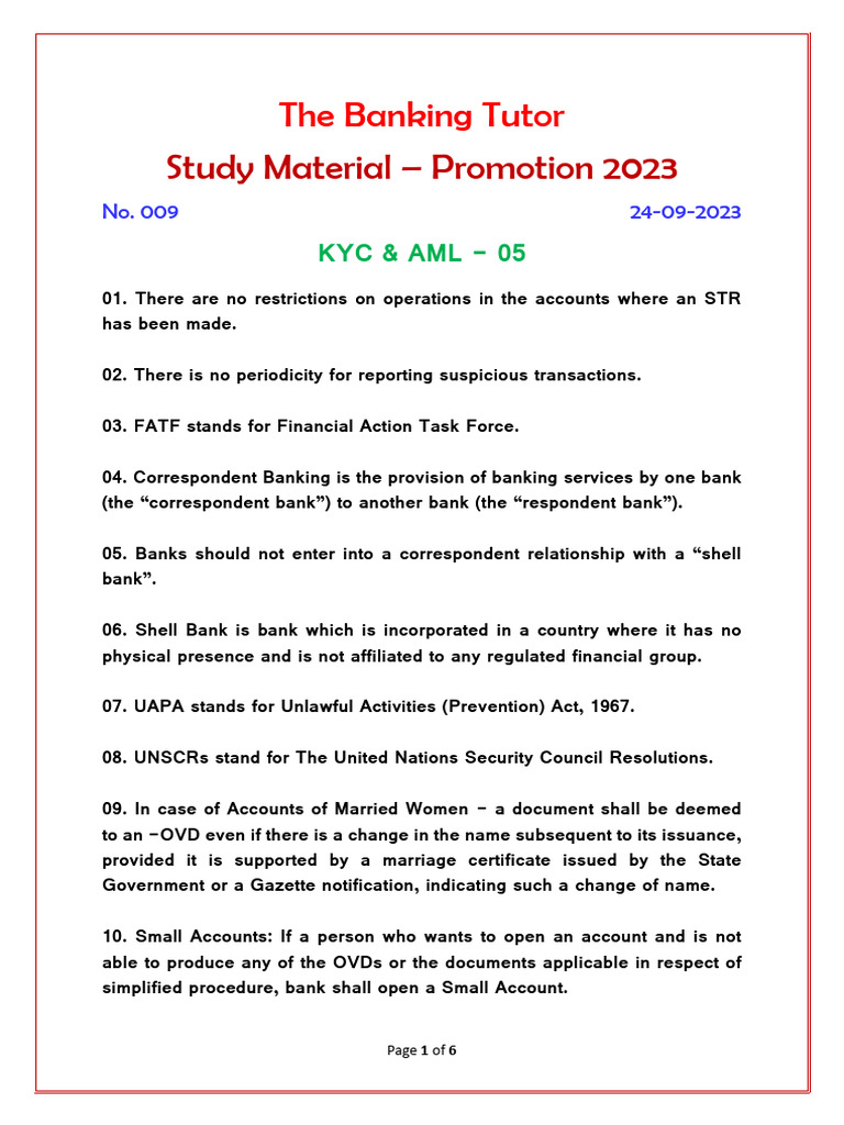 Promo 2023 - 09 - KYC AML 05 | PDF | Cheque | Wire Transfer