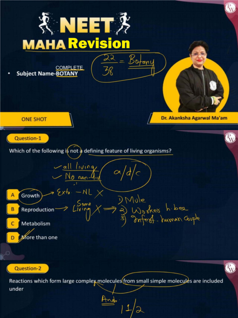 Complete BOTANY - Class Notes (ONE SHOT) - NEET Maharevision | PDF