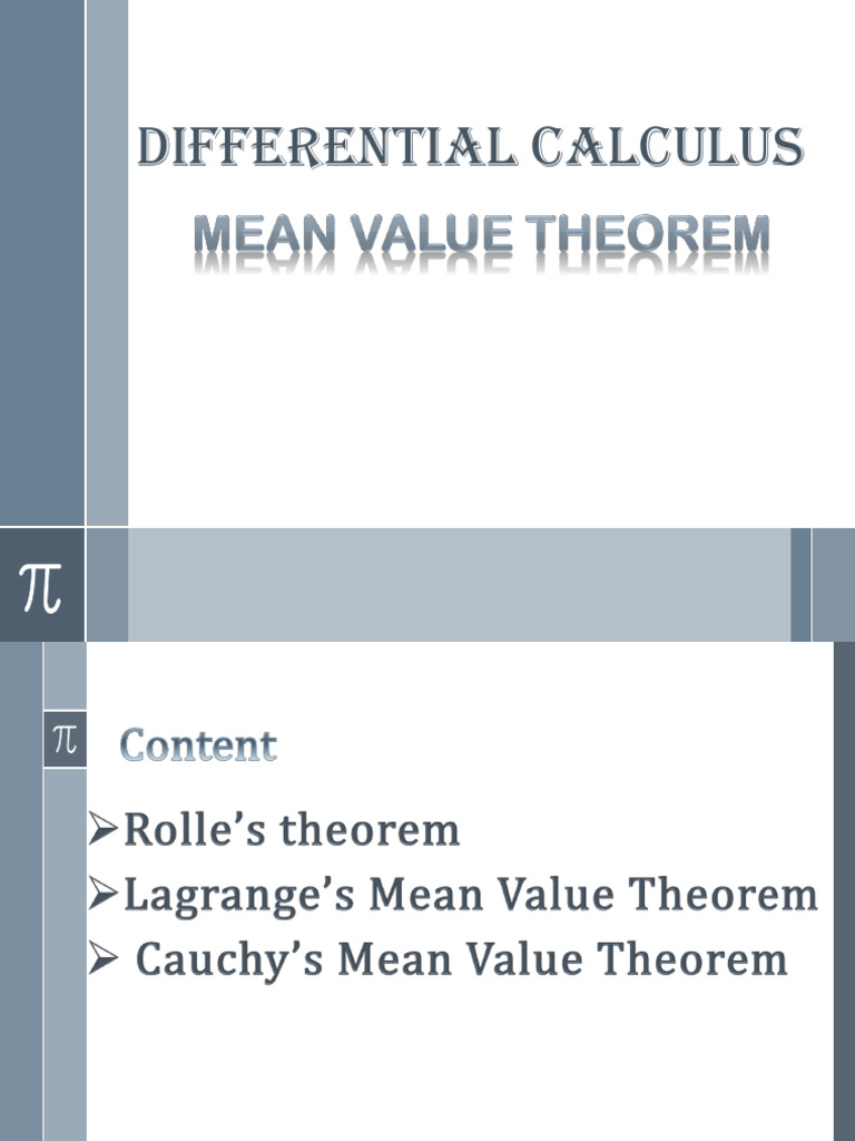 Mean Value Theorem | PDF | Function (Mathematics) | Derivative