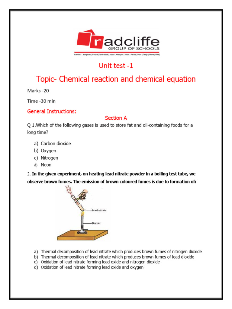 Heating and Decomposition of Lead Nitrate | PDF | Redox | Chemical ...