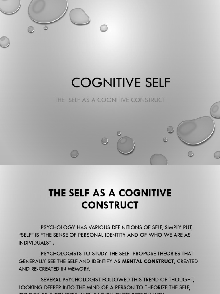Self As Cognitive Construct | PDF | Self Esteem | Self Concept