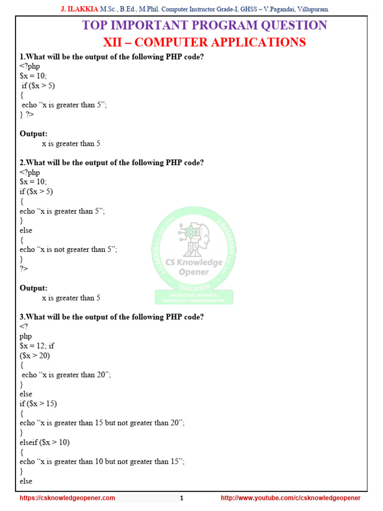 Top Important Ca Program Question 2024 | PDF | Software Development ...