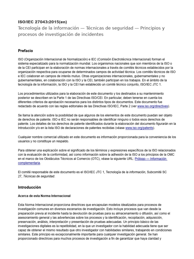 ISO IEC 27043 2015 Lectura | PDF | Comisión Electrotécnica ...