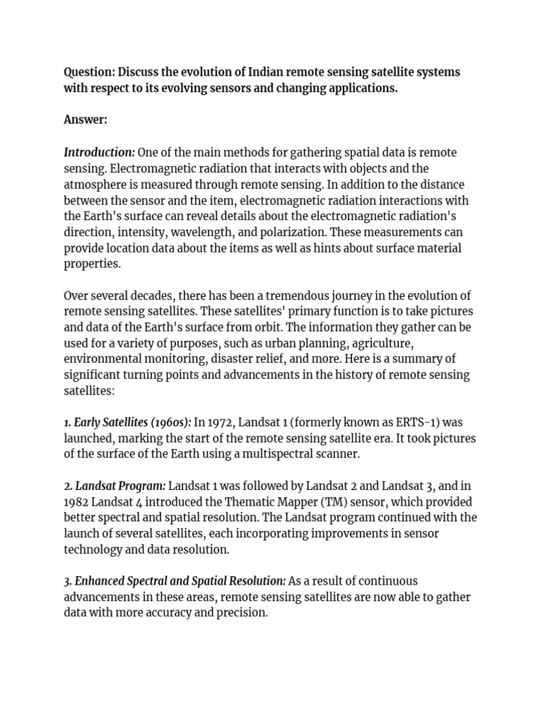 Remote Sensing Assignment | PDF | Remote Sensing | Satellite