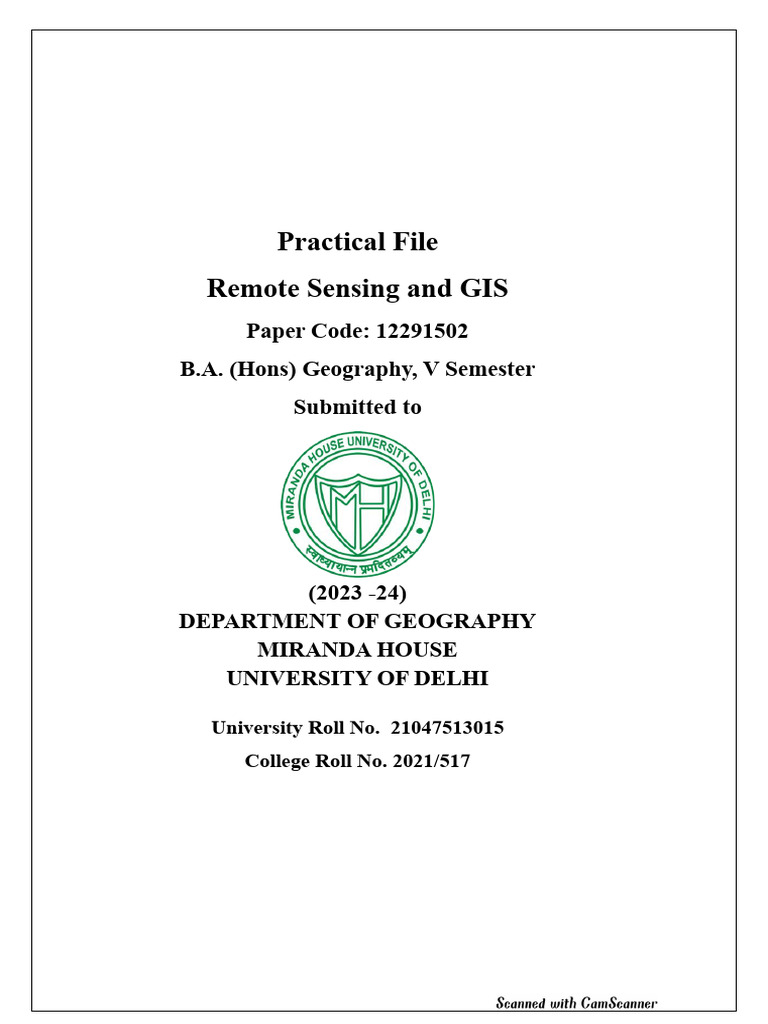 Srihasa Remote Sensing File | PDF | Geographic Information System | Remote Sensing