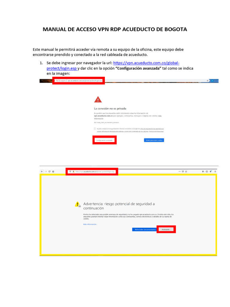 Manual de Acceso VPN RDP | PDF
