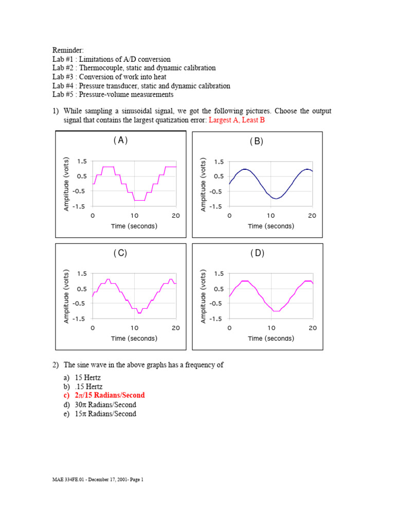 2002FinalExam | PDF | Analog To Digital Converter | Sampling (Signal Processing)