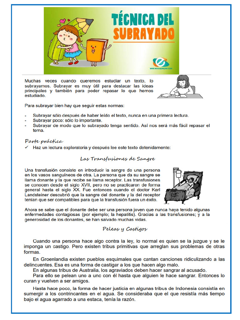 Subrayado Practica | PDF