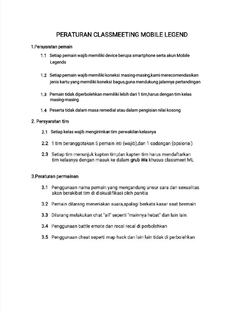 PDF Peraturan Classmeeting ML - Compress | PDF