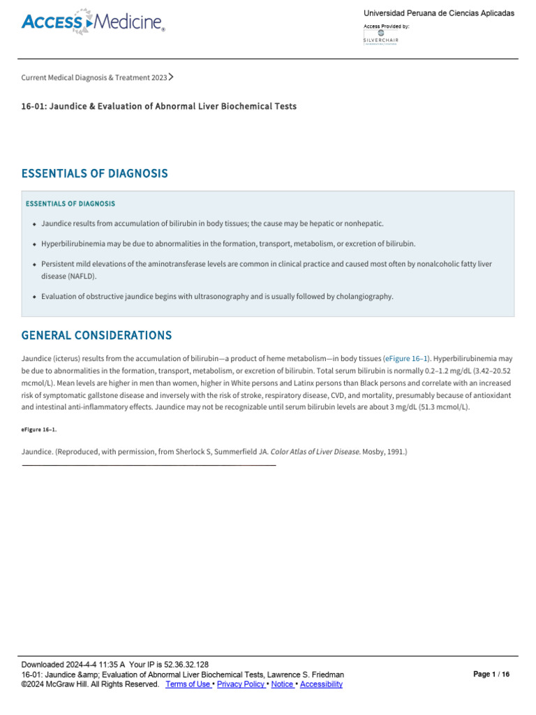 Jaundice Diagnosis & Liver Test Evaluation | PDF | Hepatitis | Cirrhosis
