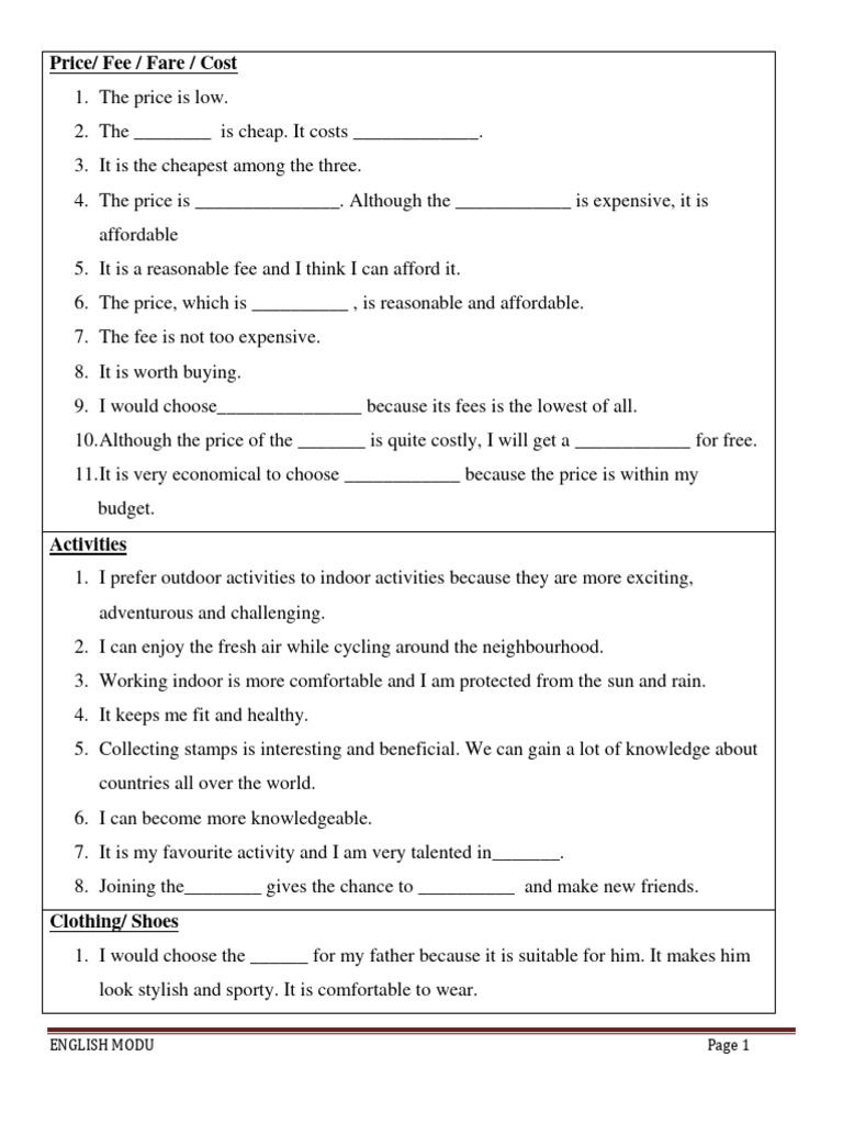 Tuition English Module | PDF