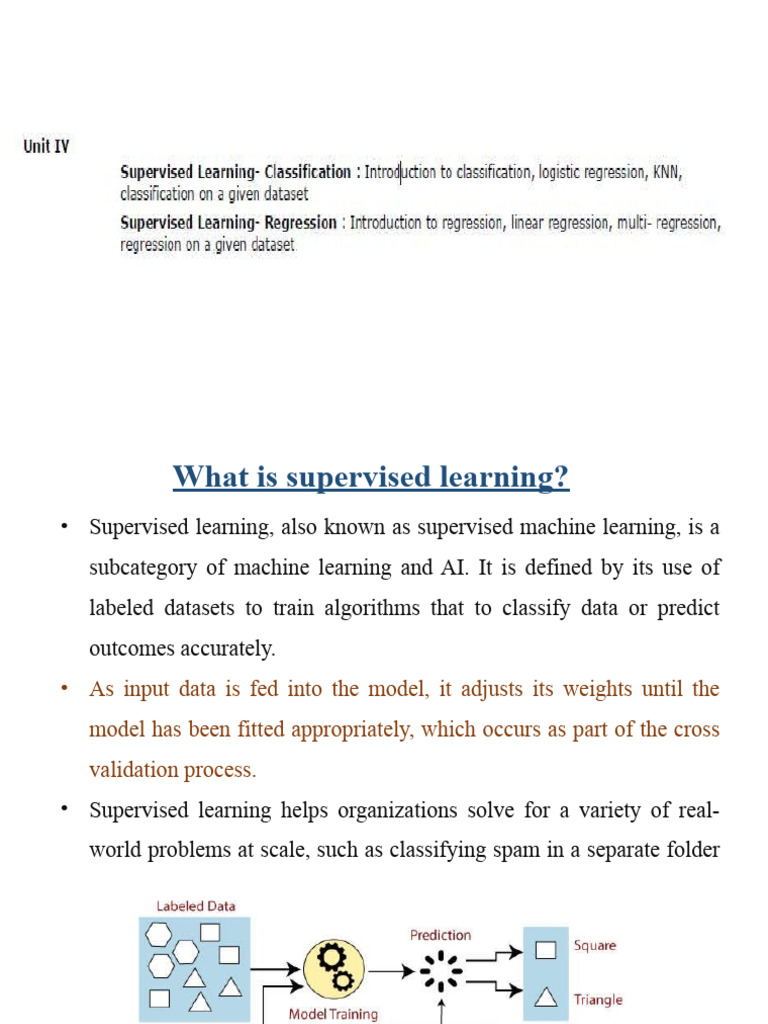 Unit 4 Supervised Learning | PDF | Statistical Classification | Linear ... Unit 4 Supervised Learning | PDF | Statistical Classification | Linear ...