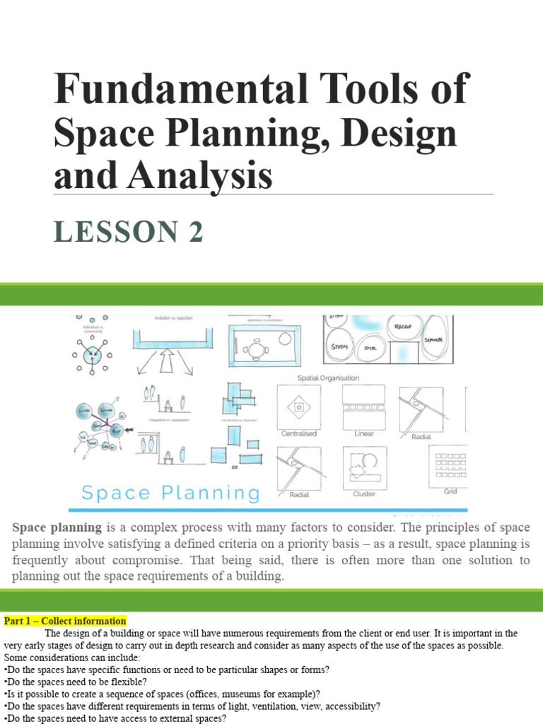 Fundamentals of Space Planning Tools | PDF | Kitchen | Space