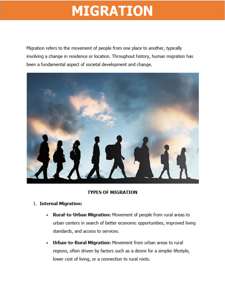 MIGRATION HANDOUT | PDF | Cost Of Living | Human Migration