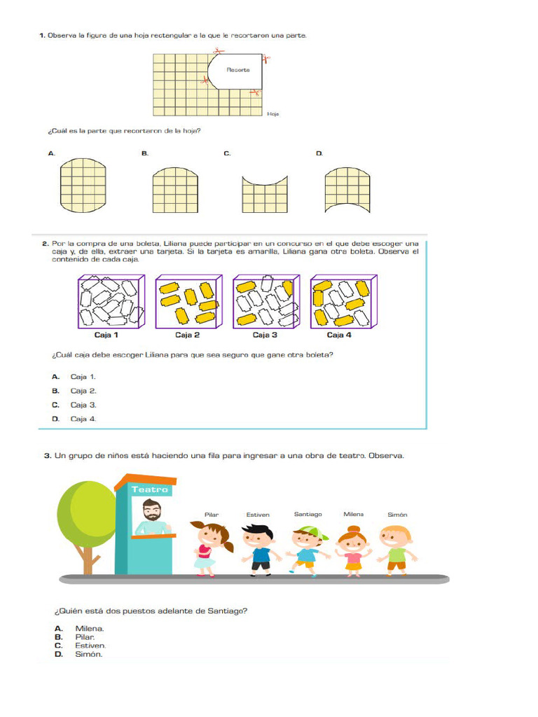 Preguntas Mate 3° | PDF