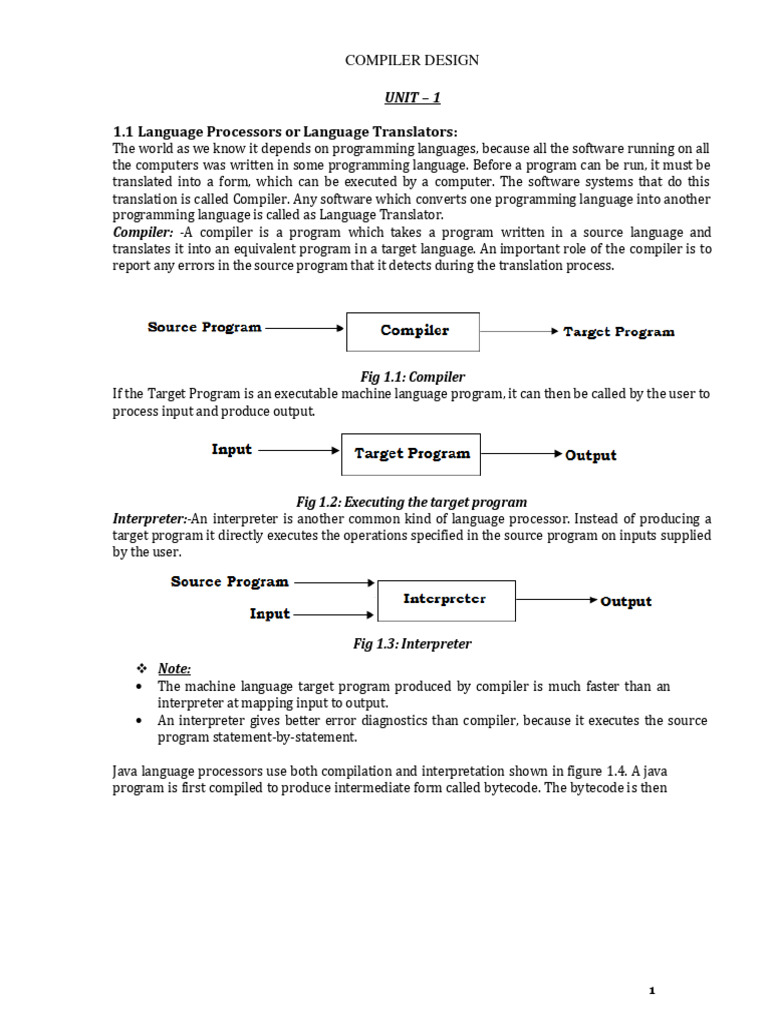 CD Unit-I | PDF | Compiler | Scope (Computer Science)