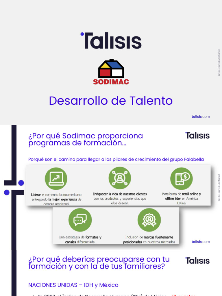 Talisis.com para SODIMAC | PDF | Índice de Desarrollo Humano