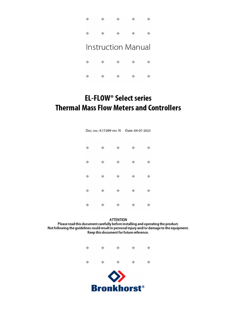 Manual EL FLOW Select | PDF | Calibration | Humidity
