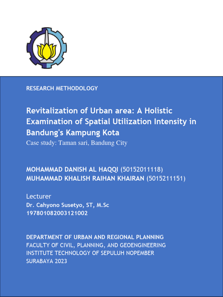 Danish and Khalish - Revitalization of Urban Area A Holistic Examination of Spatial Utilization ...