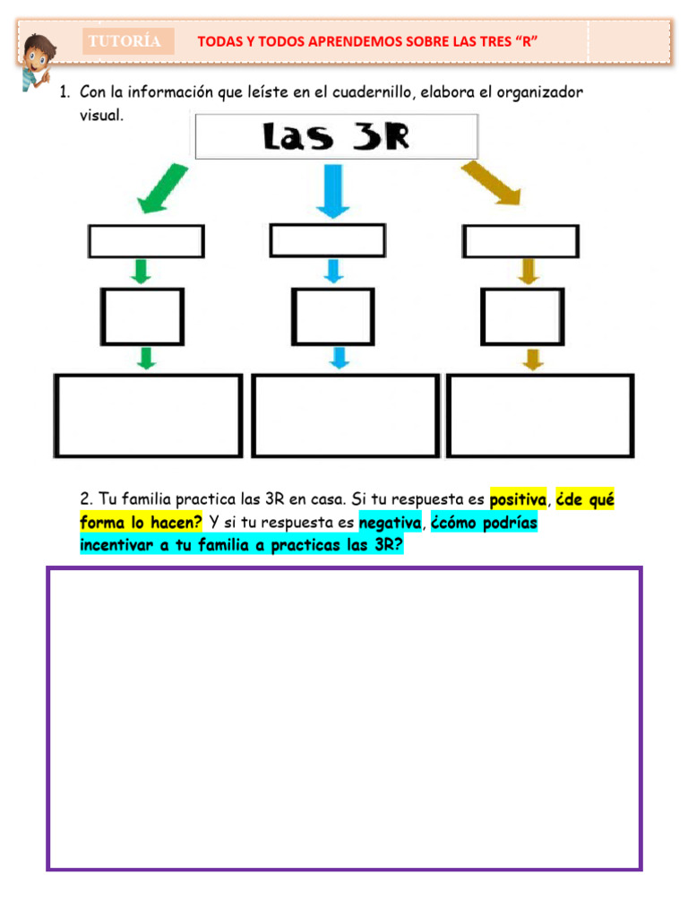 D1 A3 Ficha Tut. Todas y Todos Aprendemos Sobre Las Tres "R" | PDF ...