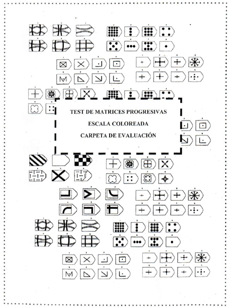 Test de Matrices Progresivas Escala Coloreada Carpeta de Evaluación | PDF