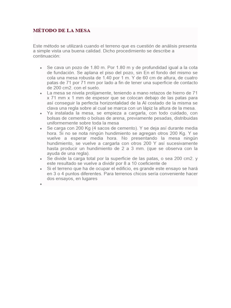 Método de La Mesa | PDF